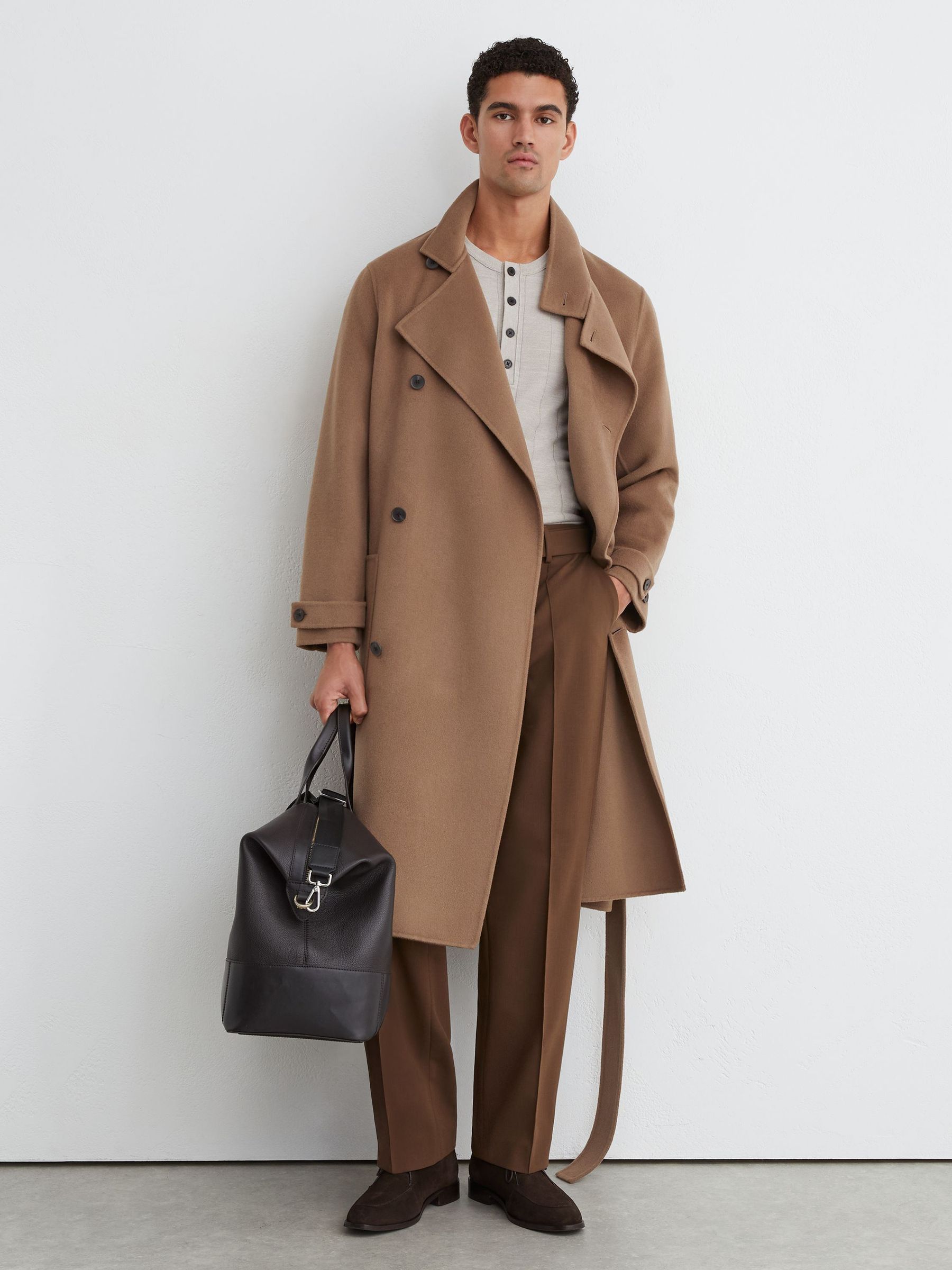 REISS Reiss Selation Wool-Blend Belted Overcoat